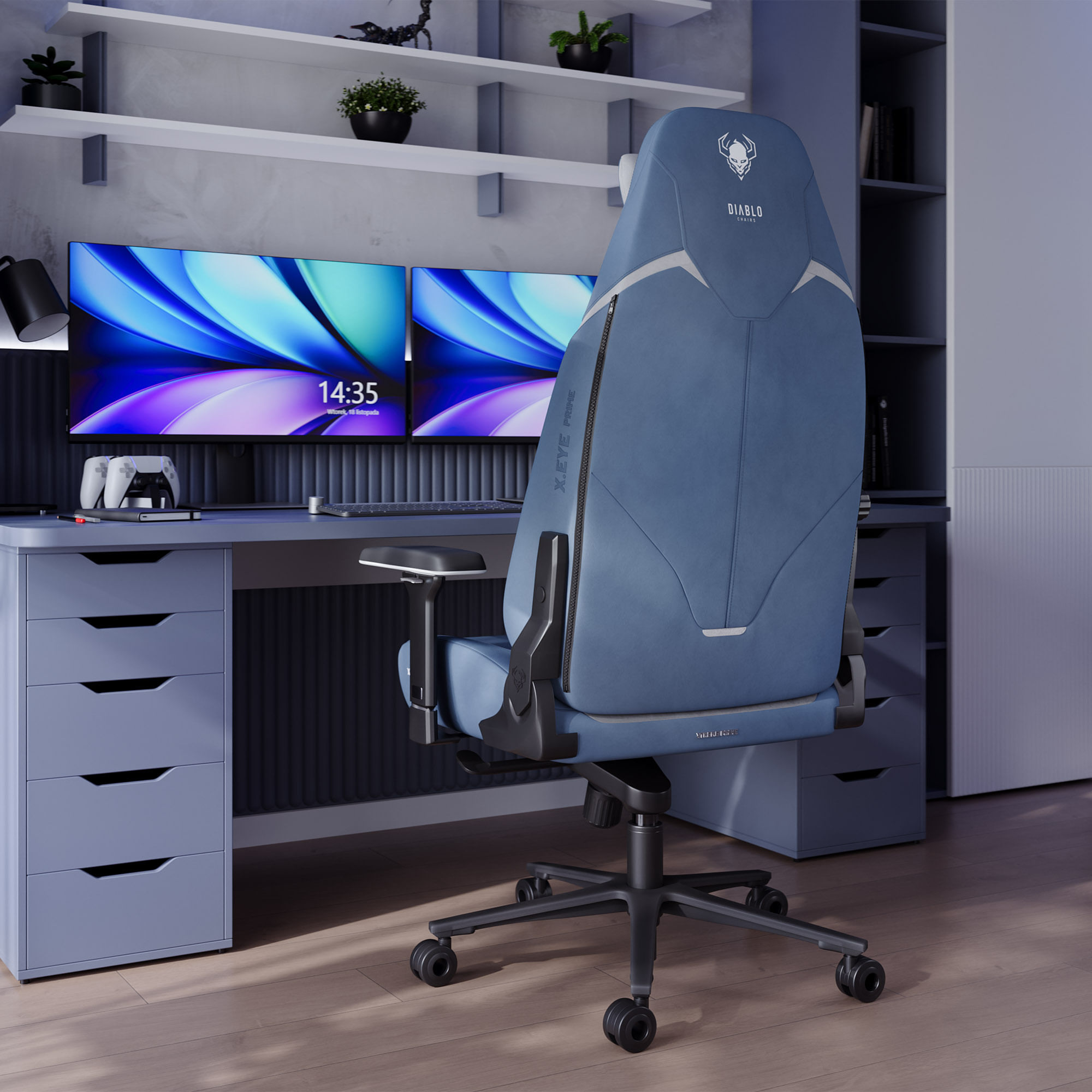 Scaun De Gaming Albastru Din Material Textil Diablo X.Eye Prime Meta ...