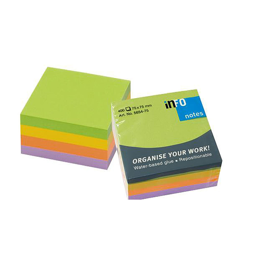 Notite adezive Info Notes Spring, 75 x 75 mm, 400 file - Dacris.net