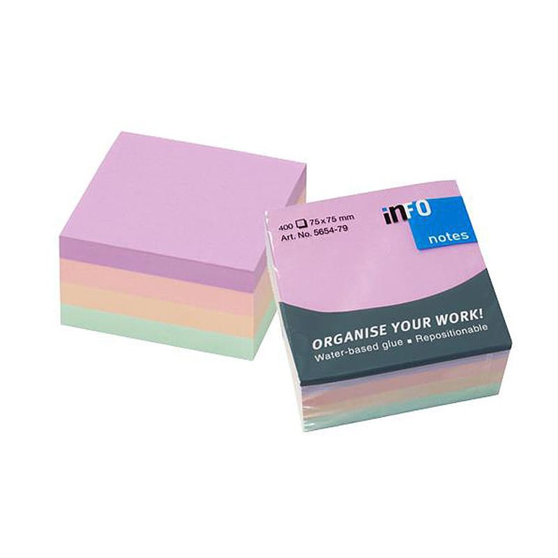 Notite adezive Info Notes Harmony, 75 x 75 mm, 400 file - Dacris.net