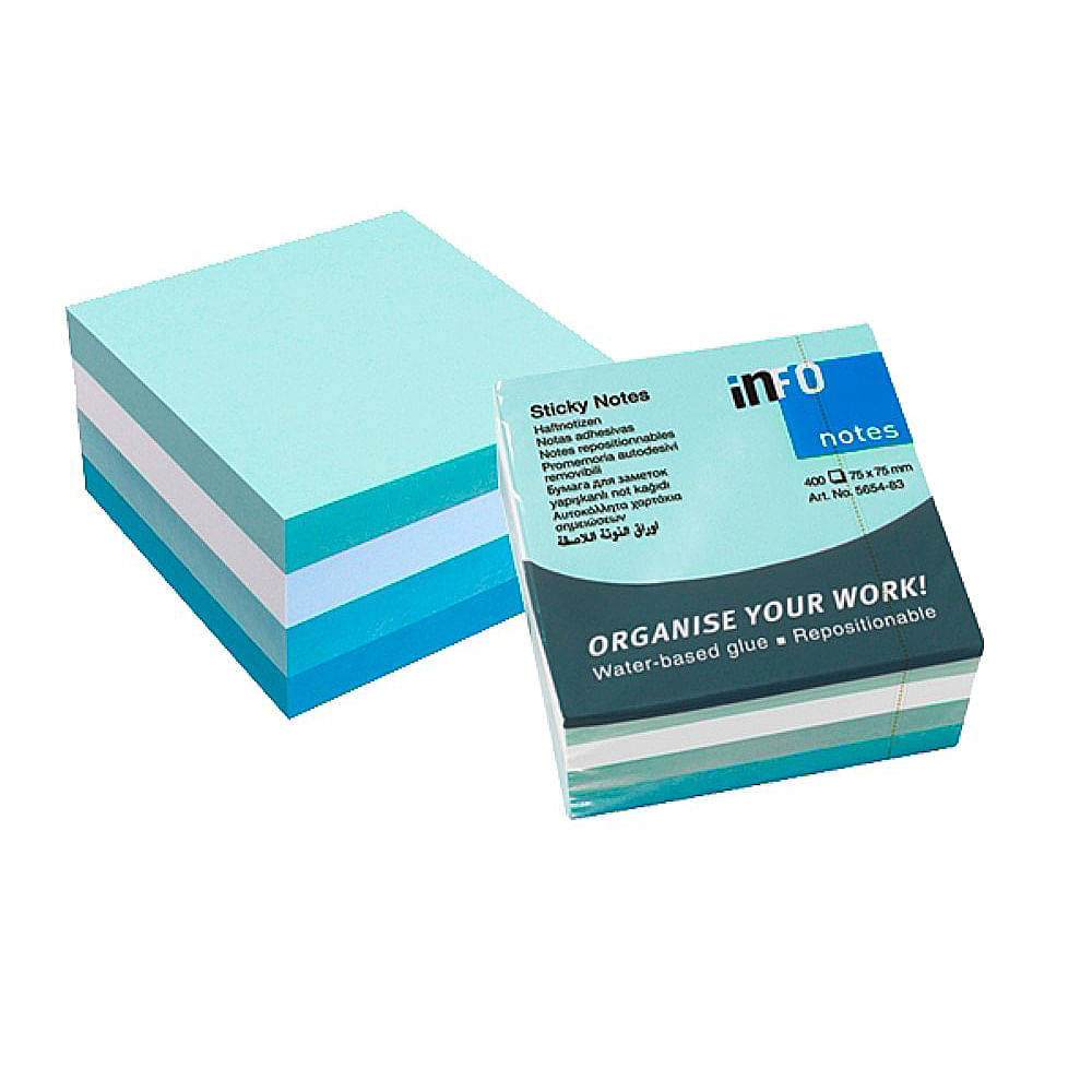 Notite adezive Info Notes Iceland, 75 x 75 mm, 400 file - Dacris.net
