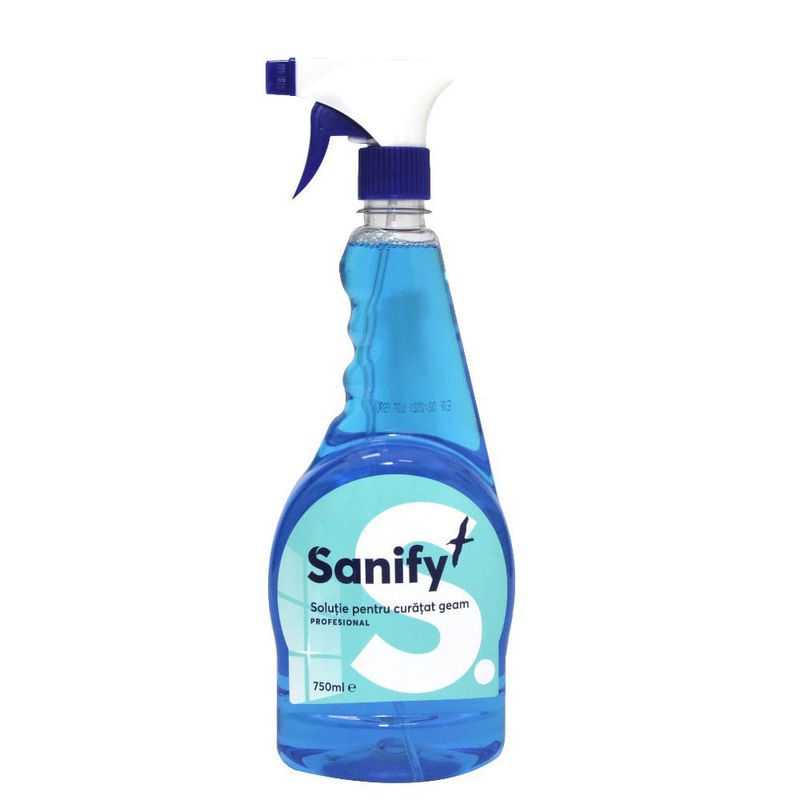 Detergent pentru geamuri Sanify, cu pulverizator, 750 ml - Dacris.net
