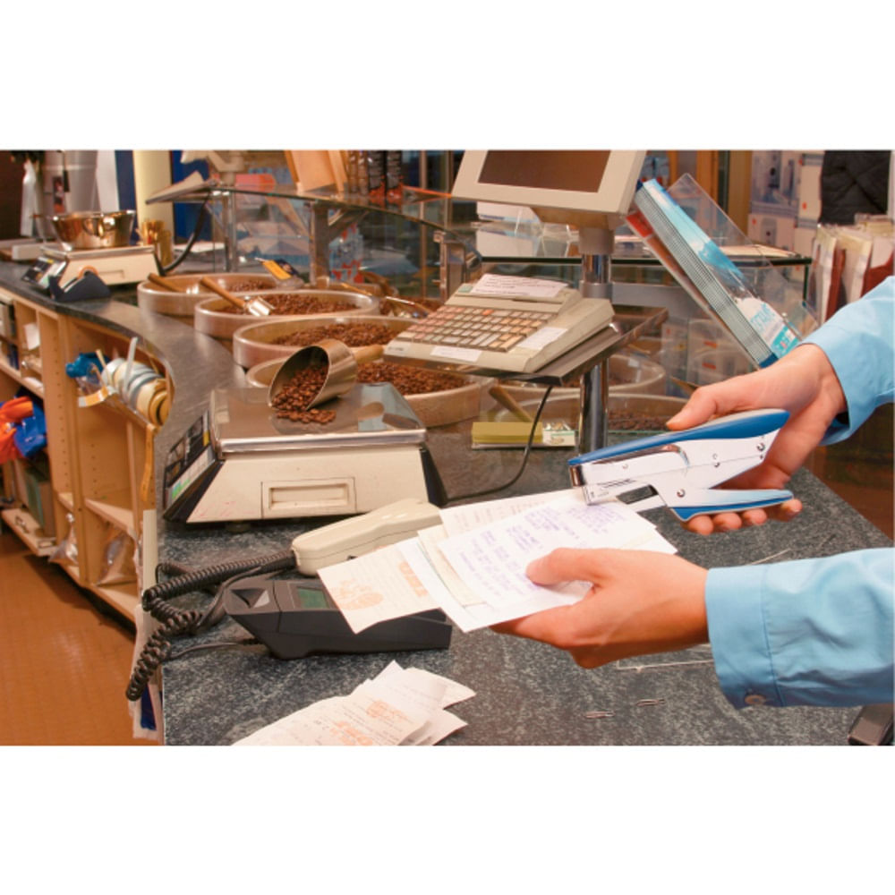 Capsator metalic tip cleste Leitz 5548, 30 coli, albastru - Dacris.net