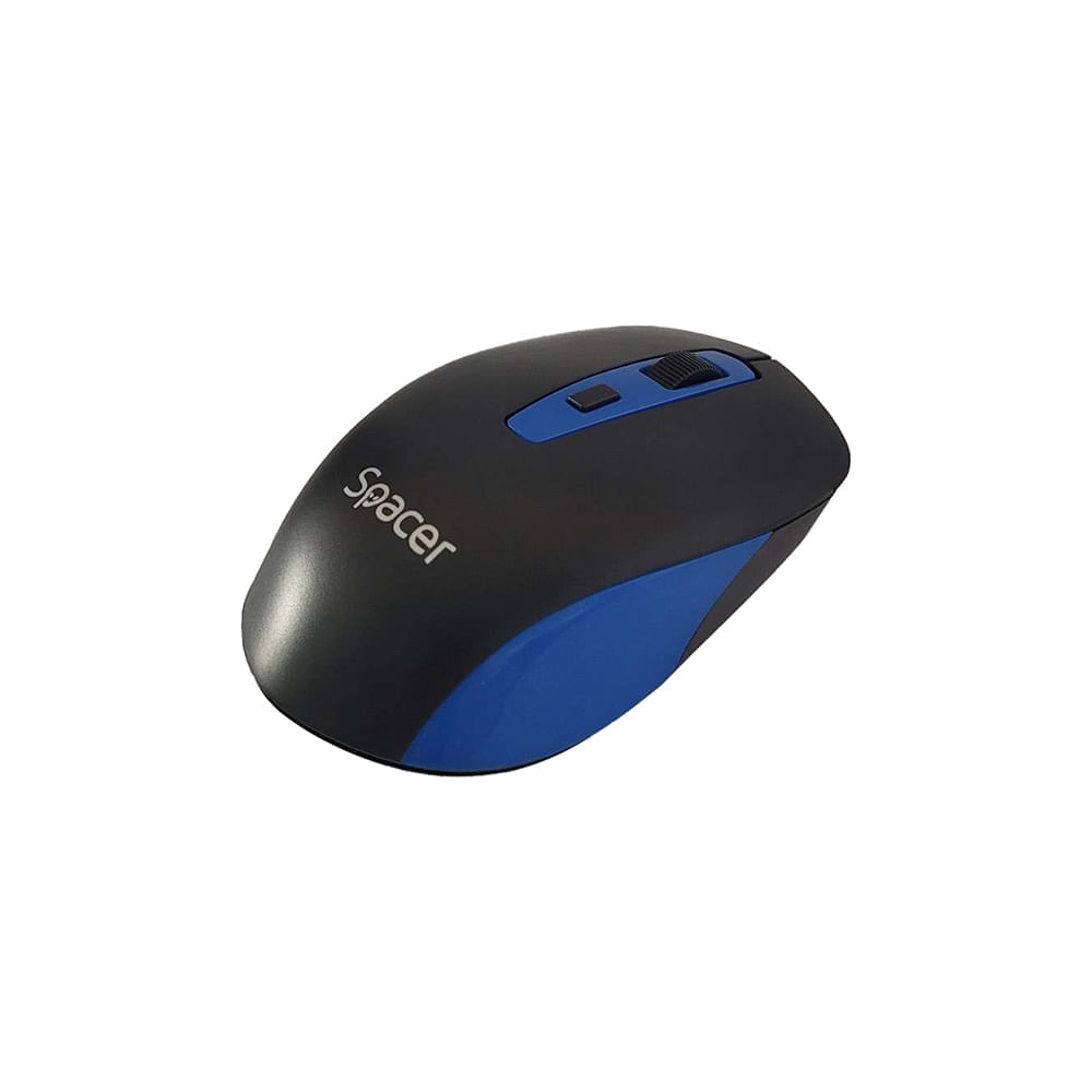 Mouse optic wireless Spacer negru cu albastru - Dacris.net