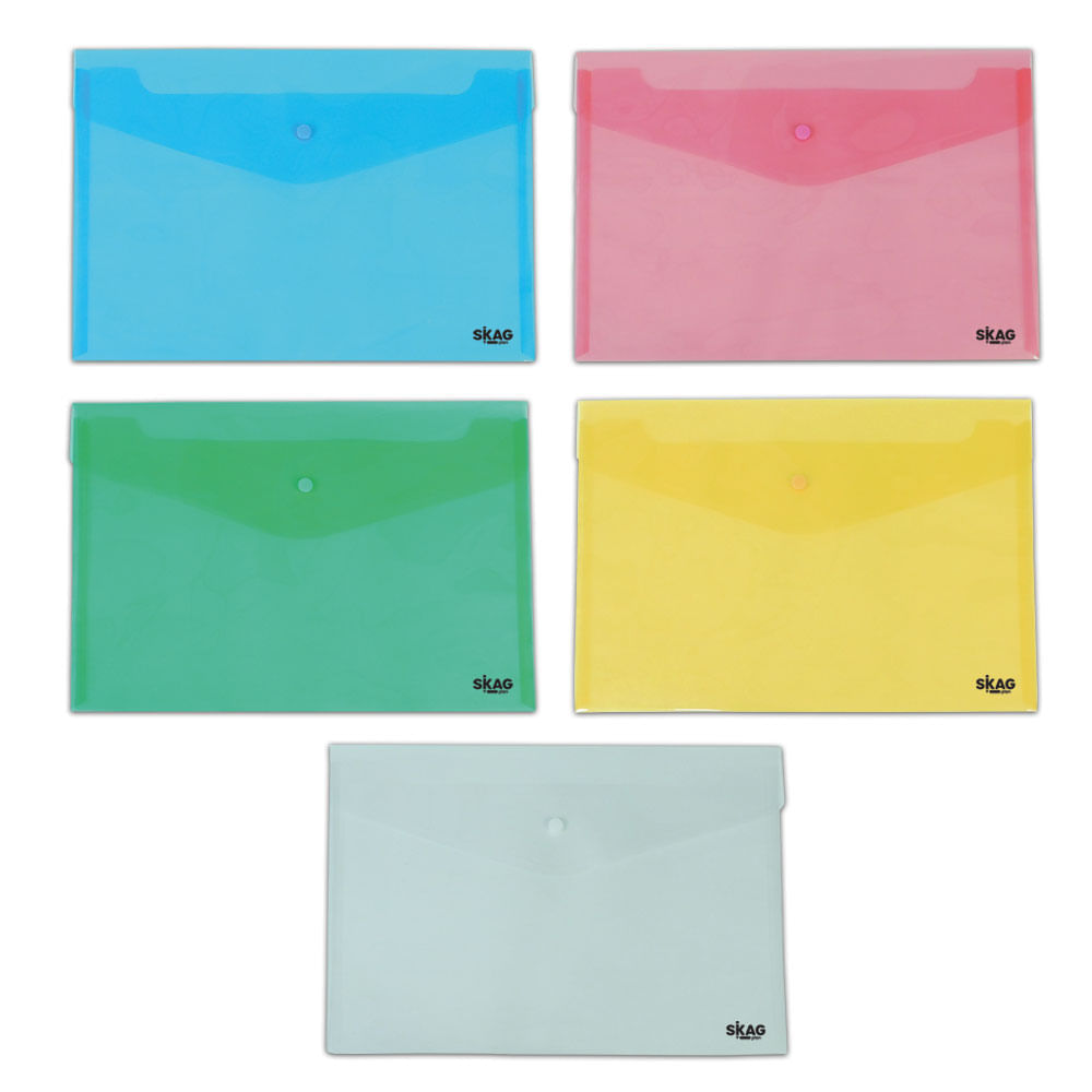 Mapa plastic transparenta cu capsa A5 10-set, culoare asortata - Dacris.net