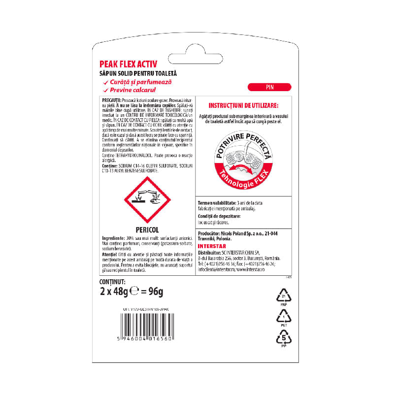Odorizant WC Peak 2 x 48 g Flex Activ Pin - Dacris.net