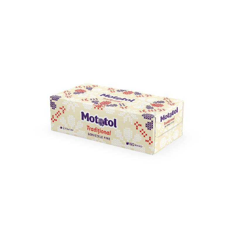 Servetele la cutie Mototol, 2 straturi, 150 buc, albe - Dacris.net